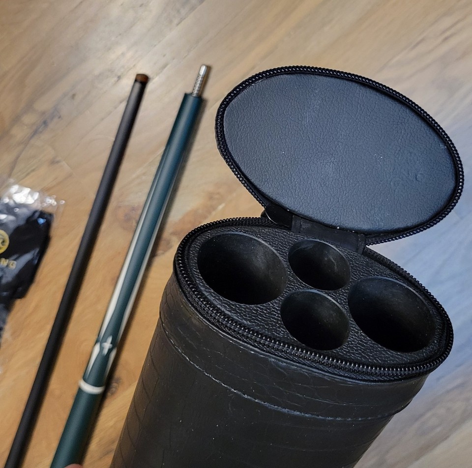 12.4mm MATCHING SET! Carbon Fiber Shaft Pool Cue Stick 2x2 Case & accessories | eBay
