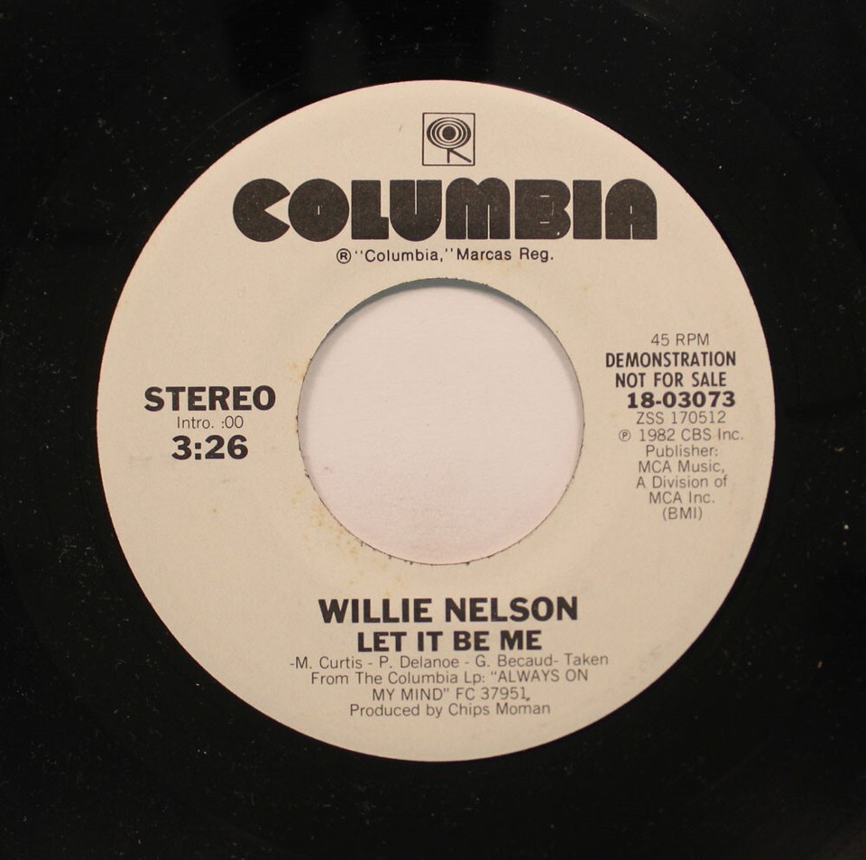 Willie Nelson - Promo 45 - Let It Be Me / Let It Be Me On Columbia | eBay