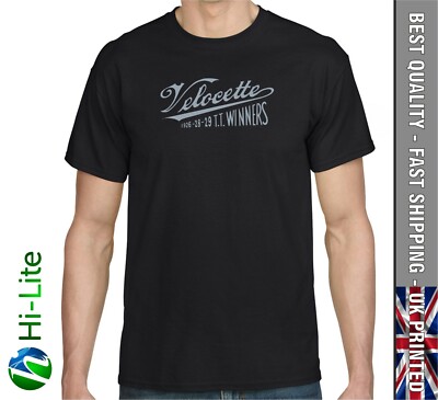 TS77 VELOCETTE HEAVY COTTON BLACK T SHIRT VENOM VIPER KSS KTT MAC LE ...
