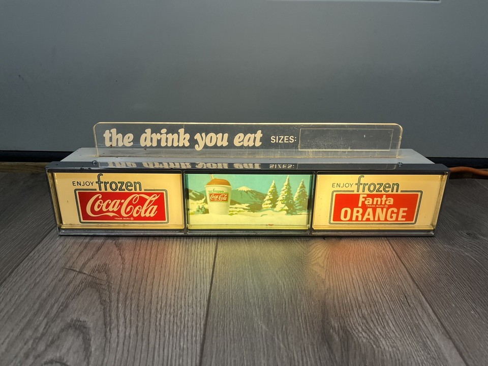 Vintage Frozen Coca Cola Orange Fanta Lighted Soda Sign | eBay