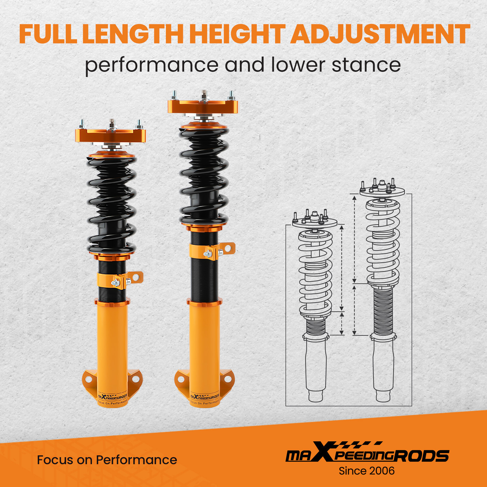 Maxpeedingrods Adjustable Coilovers Struts for Mercedes W204 C300 C250 ...