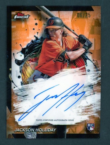 2024 Topps Finest Jackson Holliday Rookie Auto Orange /25 | eBay