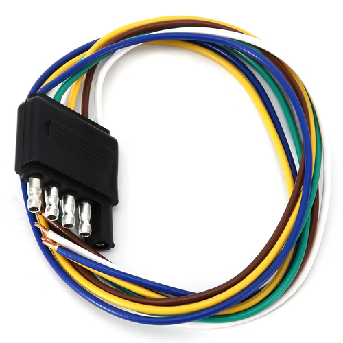 5-Pin Flat Plug 5-Way Flat Trailer Wire Harness Extension Connector ...