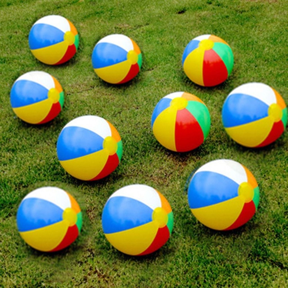 30cm Inflatable Beach Ball PVC Blow Up Beach Balls Rainbow Beach Ball ...