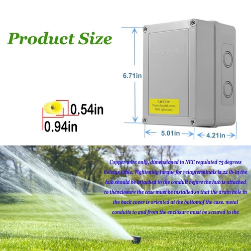 1522 Pump Start Relay for Irrigation with Housing 3 HP / 110V / 220V ...