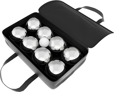 Petanque Boules Set for Bocce Ball 8 Steel Tossing Balls in Case ...