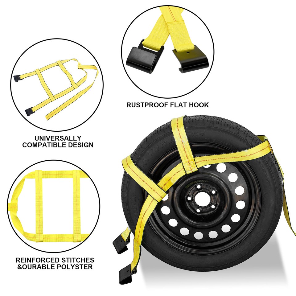 Tow Dolly Straps Basket Strap For 14"-22" Tire Car Truck Towing Tire ...