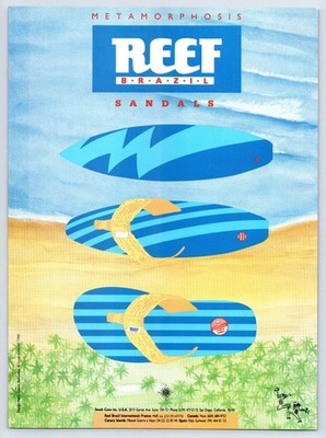 Reef Sandals 1988 Print Ad Totally 80s Beach Surf Fashion Brazil 8.5" x ...
