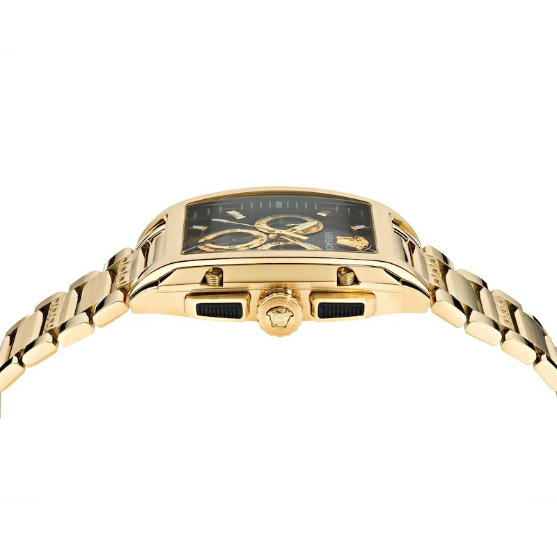 Versace Domnius Men's Gold Tone & Black Bracelet Watch VE6H00523 Chrono ...