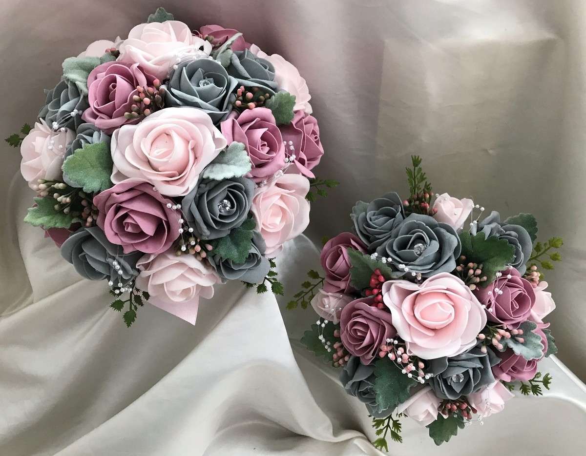 Grey And Pink Flowers