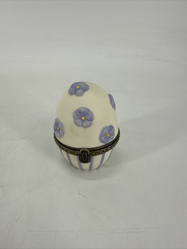 Vintage Dept 56 Snowbunnies Sweet Violet Easter Egg Hinged Trinket Box ...