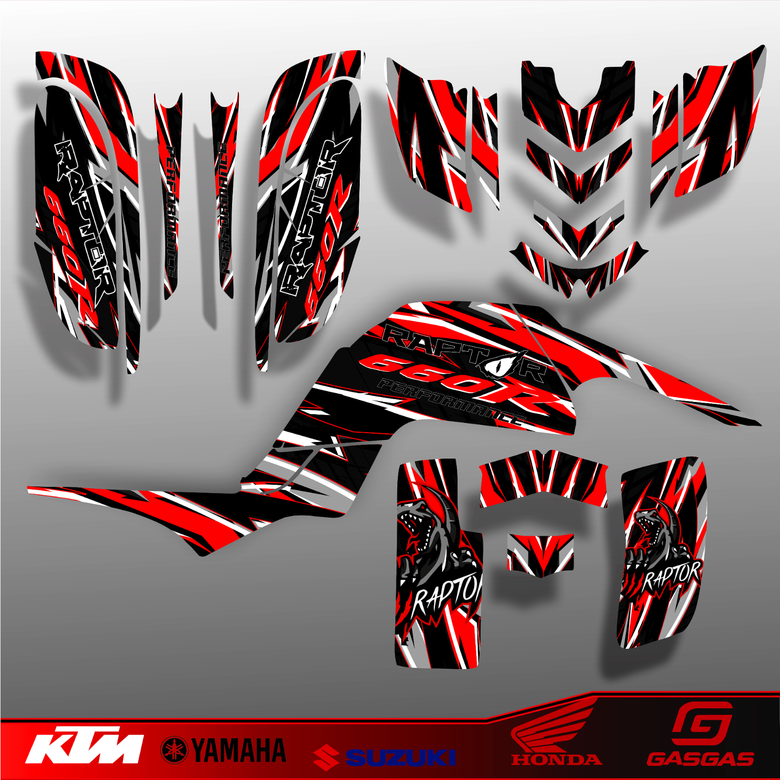 YAMAHA RAPTOR 660 660R FULL GRAPHICS DECALS STICKERS KIT ATV | eBay
