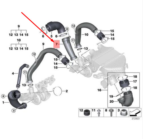 NEW BMW M3 F80 LOWER AIR DUCT TUBE PIPE 13717846272 7846272 ORIGINAL | eBay