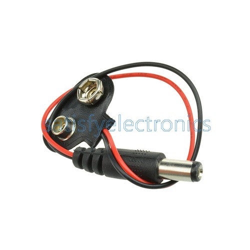 5PCS T type 9V DC Battery Power Cable Barrel Jack Connector for Arduino ...