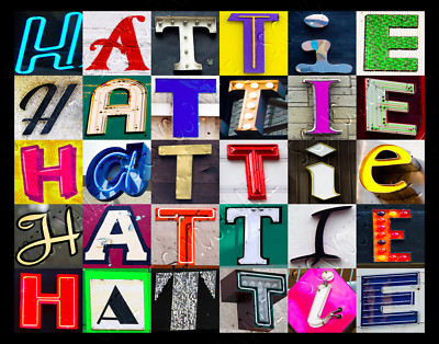 HATTIE Name Poster featuring photos of actual sign letters | eBay