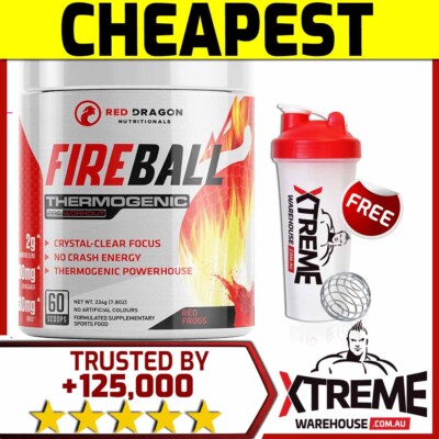 RED DRAGON FIREBALL FAT BURNER 60SRV RED FROGS // PRE WORKOUT WEIGHT ...
