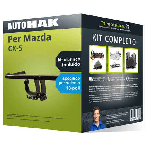 Pac. Gancio traino estr. Auto Hak per Mazda CX-5 17- & e-kit spec. a 13 ...