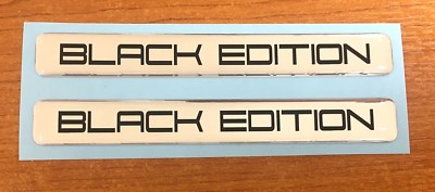 2 x BLACK EDITION Stickers - Black on Chrome - HIGH GLOSS DOMED GEL ...