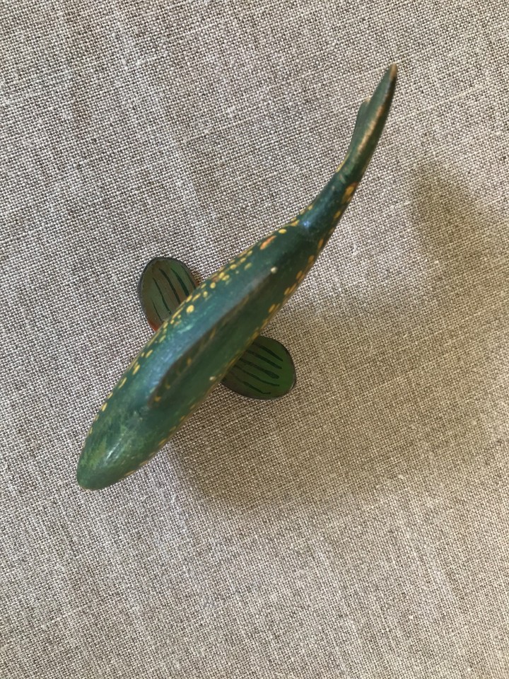 Ice Spearing Fishing Decoy, Hand Carved Hand Painted, a Panfish, Mich ...