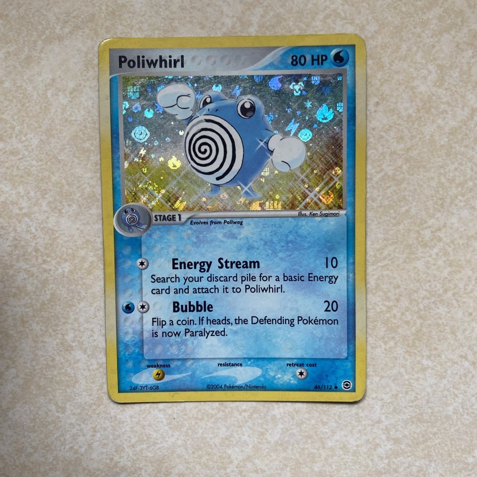 Poliwhirl & Poliwag EX Fire Red & Leaf Green Pokémon Holo Cards 46/112 ...