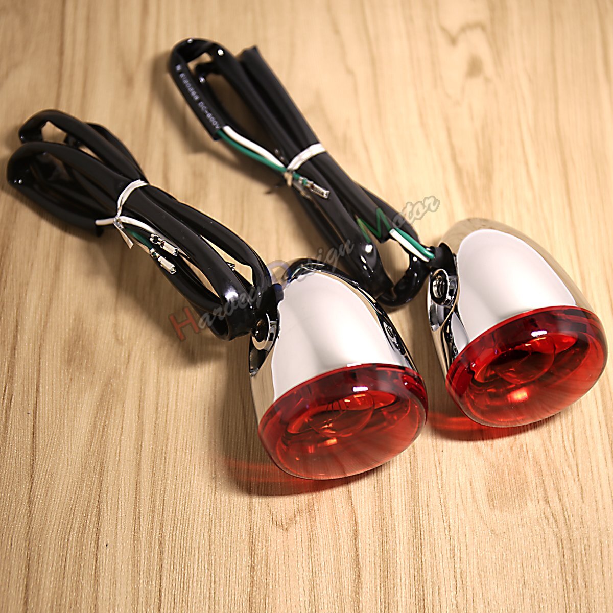 Chrome Deuce/bullet Rear Red Turn Signals for Harley Softail Dyna ...