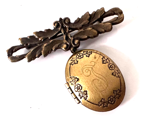 Vintage Gold Tone Floral Dangling Photo Charm Brooch Jewelry Lot A | eBay