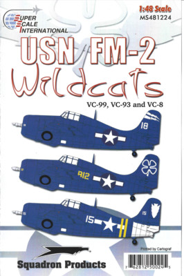 Super Scale USN FM-2 Wildcat Decals 1/48 1224 , VC-99, VC-93 and VC-8 ...