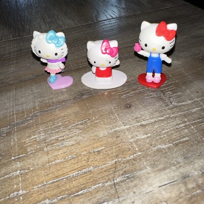 Hello Kitty Mini Figures Lot Of 3 Mini Toy Cake Toppers 1" 2014 Sanrio ...