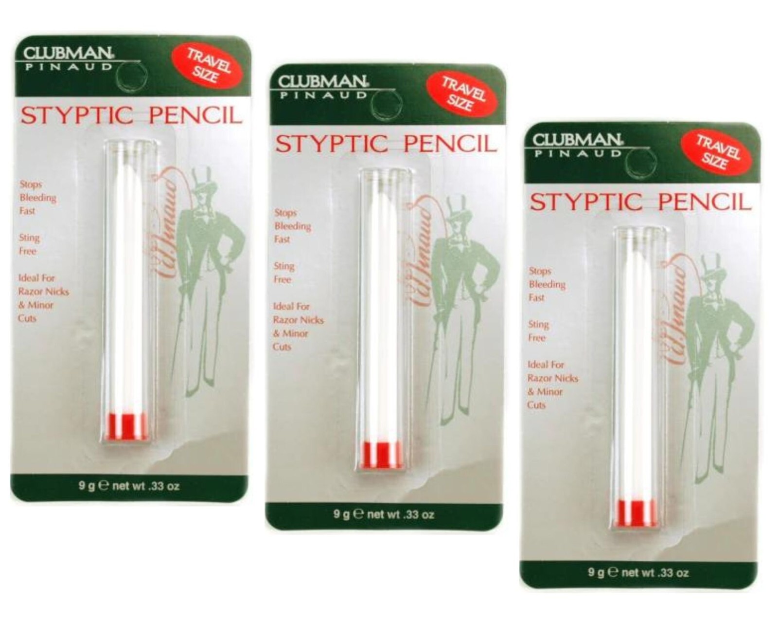 Clubman Styptic Pencil Heal and Seal Formula Travel Size 9g/0.33oz 3 ...