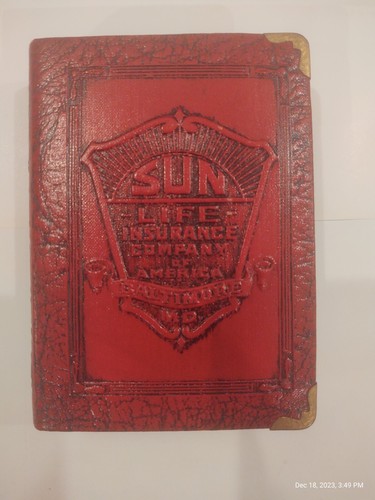 SUN Life Insurance Company Baltimore Mini Book Coin Bank - Vintage Red ...