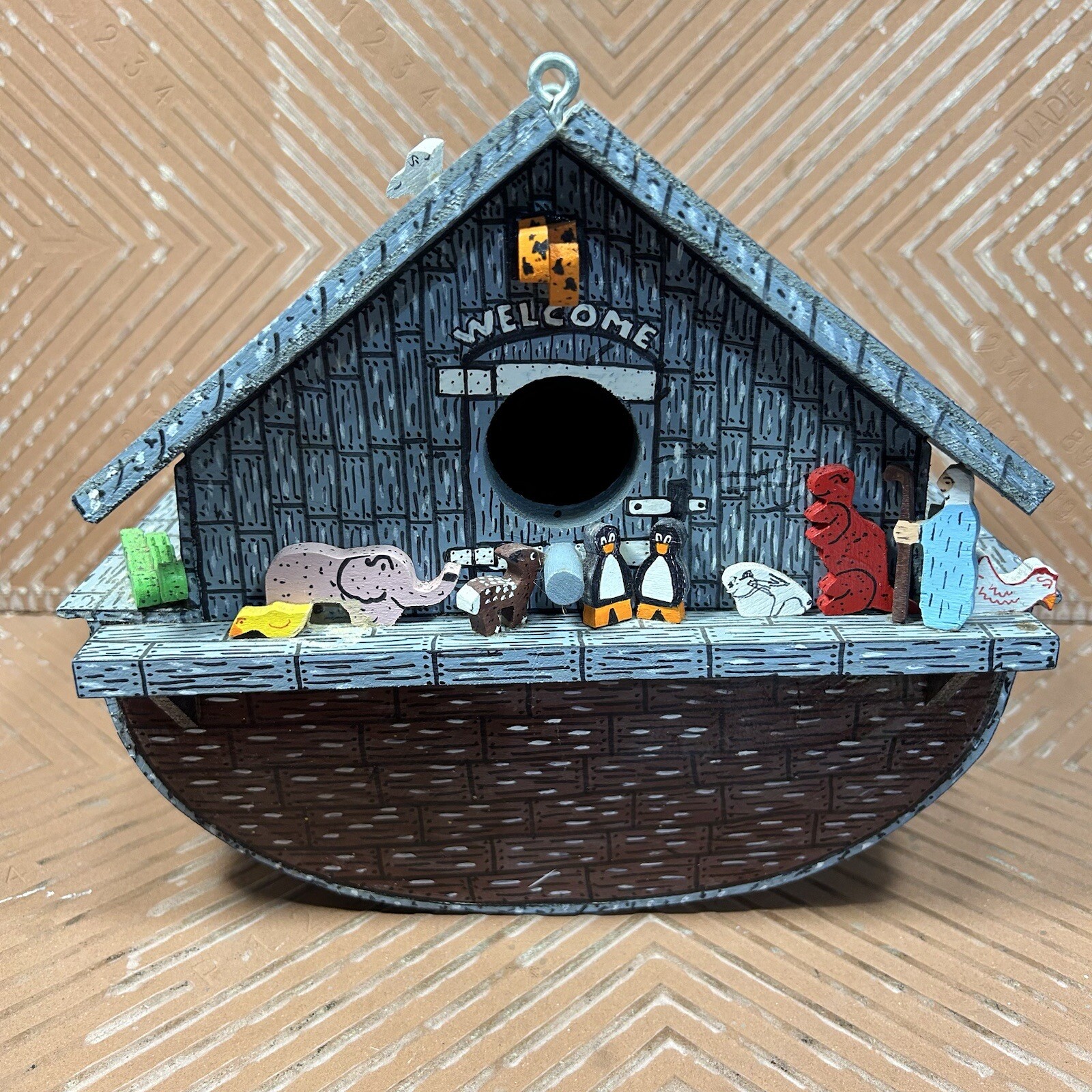 Vintage Noahs Ark Bird House Hand Made And Painted 1994 DETAILED 10 X 8 ...