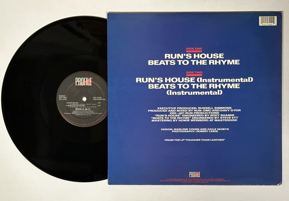 RUN DMC Run's House & Beats To The Rhyme 12" Vinyl 1988 OG Profile ...