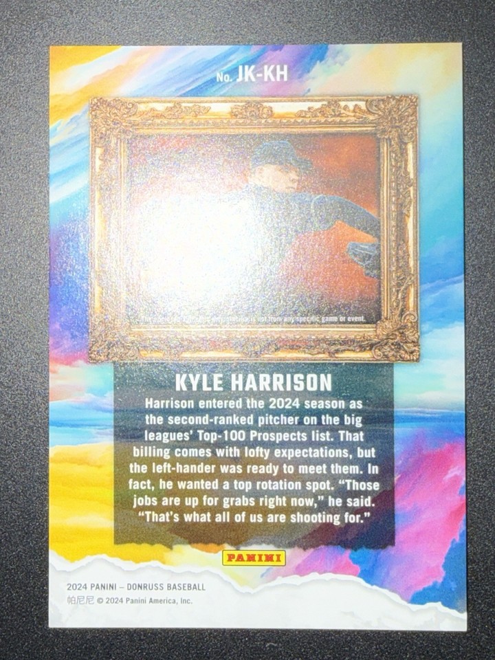 2024 Donruss Jersey Jersey Kings Patch Kyle Harrison RC - Blue Ice SF ...