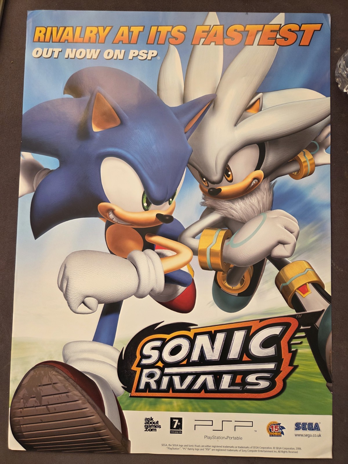 Sonic Rivals - Sony PlayStation PSP - original Game Store Retail Poster ...