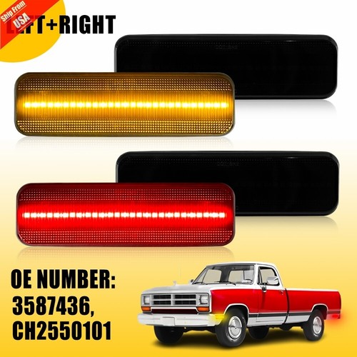Smoked LED Front Rear Side Marker Light For 72-76 Plymouth Duster ...