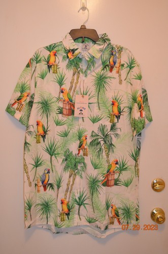 MOKALOHA MEN'S PARROT HAWAIIAN SHIRT - NEW - MEDIUM | eBay