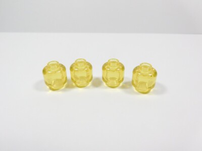 LEGO 4 Trans Yellow Blank Plain Heads Minifig S2 | eBay