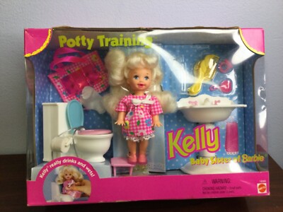 Barbie Potty Training Kelly New Baby Sister of Barbie Doll Set 1996 ...