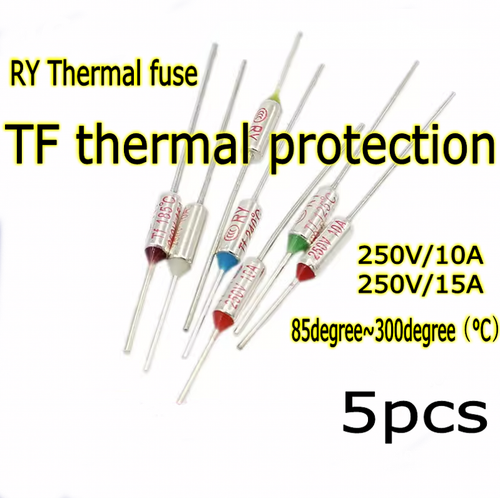 5PCS RY/TF 250V 10A 172/125/240/192°C Thermal Fuse Microtemp 85°C to ...