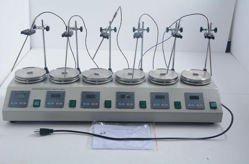 6 Heads Multi Unit Digital Thermostatic Magnetic Stirrer Hotplate Mixer ...