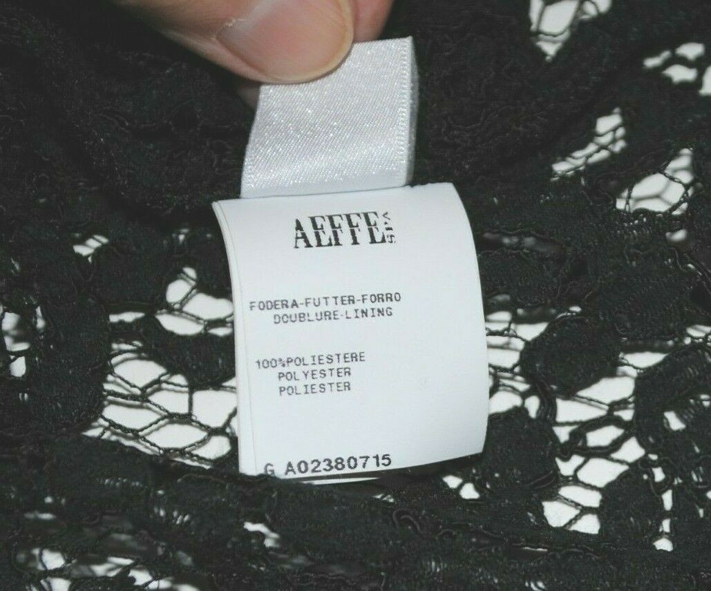 AEFFE SPA Black Floral Lace Spaghetti Strap Cami Top High Low Hem Women ...