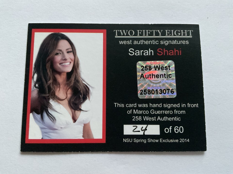 Sarah Shahi Autograph Card 258 West Authentic Signature series 24/60 ...