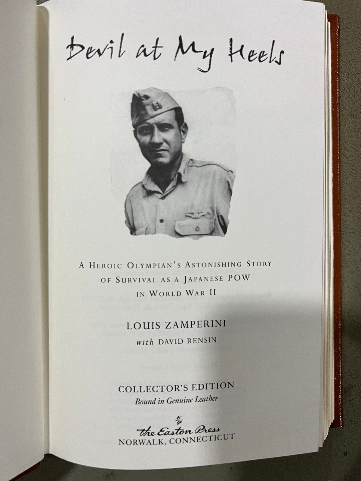 Easton Press Devil At My Heels by Louis Zamperini and David Rensin ...