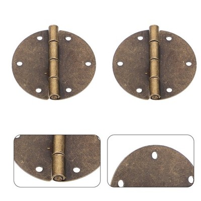 10pcs Cabinet Door Hinges, Small Round Metal Folding Hinges for DIY ...