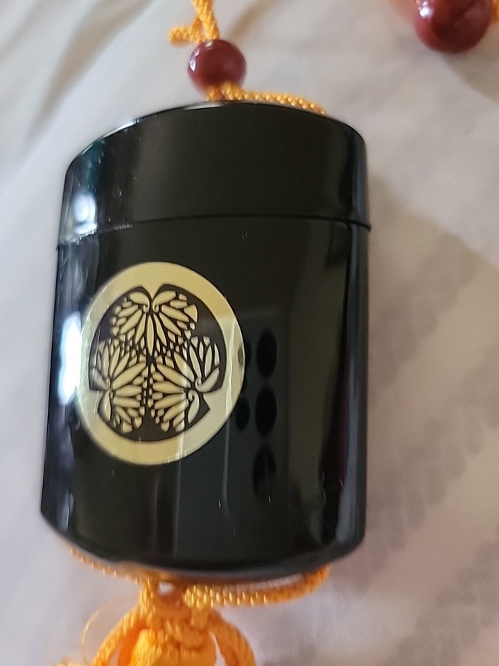 Japanese Samurai Inro Case Pill Box Plastic Kamon Crest Osaka Castle ...