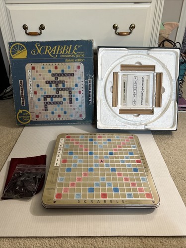 Vintage 1982 Scrabble Deluxe Edition Rotating Turntable Complete Game ...