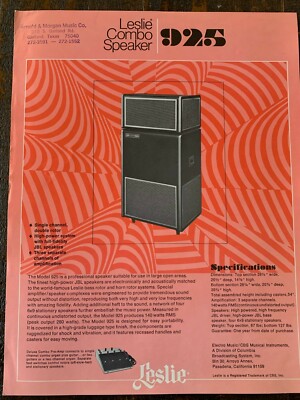 Leslie Combo Speaker model 925 - advertisement circa 1970 | eBay
