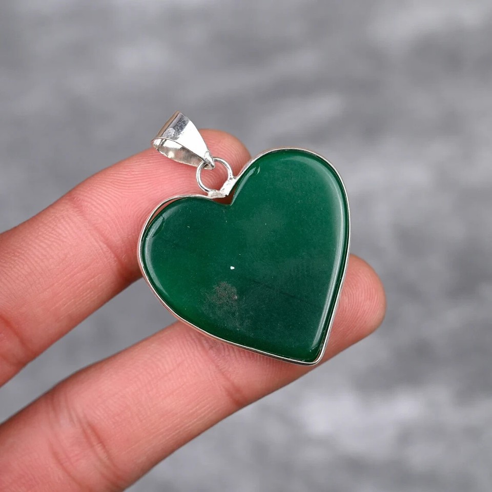 Beautifull Verde Onice Gemma 925 Argento Sterling Fatto a Mano Ciondolo ...