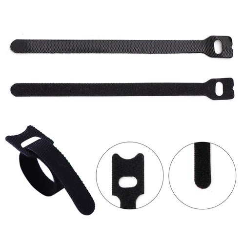50pcs Black T-type PC Hook Loop Electronics Wire Cable Tie Adjustable ...