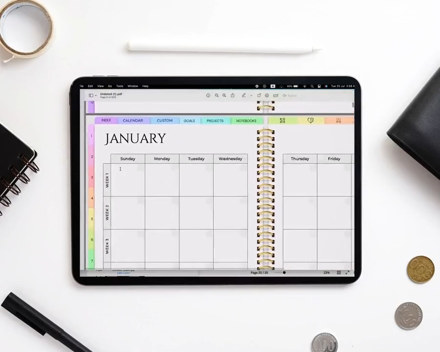 All-in-One Digital Planner 2025,2026, Undated Planner Bundle with ...
